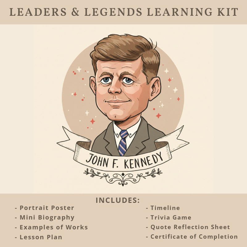 John F. Kennedy – Leaders & Legends Learning Kit | Class Creations